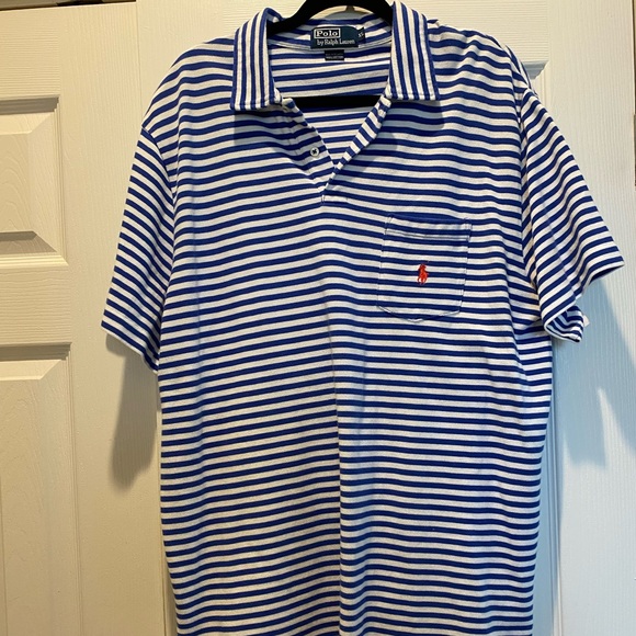 Polo Ralph Lauren | Shirts | Polo Shirt Blue And White Striped Xl ...
